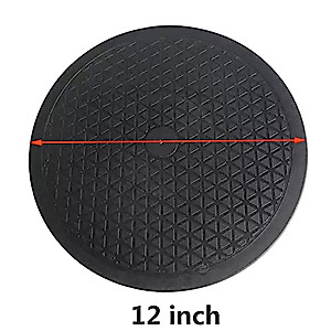 12 inch Lazy Susan Turntable Heavy Duty Rotating Swivel Stand with Steel Ball Bearings for TV Monitors Laptops Artwork Plants, 2 Pack (Black)