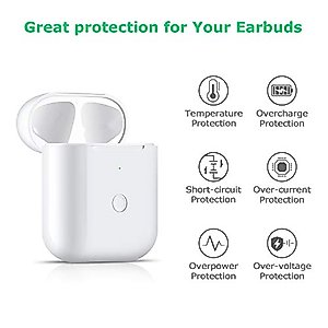 Wireless Charging Case Compatible with AirPods 1 2，Air pods Charger Case Replacement with Bluetooth Pairing Sync Button，no Aipods