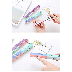 10 PCS IFUNSON Professional 7 Way Nail File and Buffers for Women Girls, Emery Boards, Manicure Tools