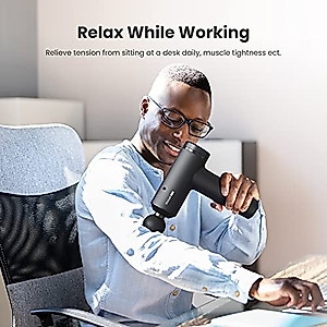 Mebak Chic Massage Gun Percussive Massager for Pain Relief, Workout Relaxation, Quiet Cordless Fascia Gun Recovery Tool Black