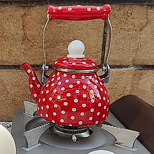 Luxshiny Enamel Kettle ceramic kettle flowering tea pot loose leaf tea kettle tea leaf infuser tea infuser pot enamel tea pot loose leaf teapot wear-resistant stove kettle universal milk