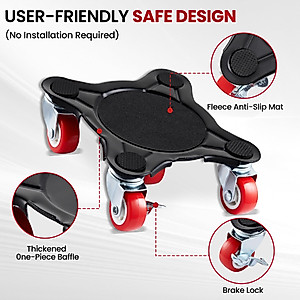 Furniture Dolly Upgrade Large, Furniture Movers with 5 Wheels Rubber Universal (360° Rotatable), 3300lbs/1500kg Load Capacity Moving Dolly & Furniture Lifter Tool, Carbon Steel Panel Heavy Duty Dolly