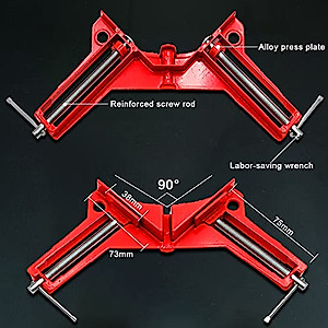 Corner Clamps for Woodworking, 90 Degree Clamps 4Pcs Right Angle Clamp Carpenter Square Woodworking Tools for DIY Framing, Shelving, Welding, Fish-tanks, Cabinets
