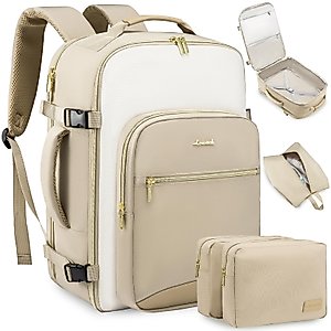 LOVEVOOK Large Travel Backpack for Women & Men, Carry on Backpack Airline Approved, TSA Personal Item Travel Bag fits 17" Laptop, 40L Waterproof Travel Essentials Sports Backpack with 3 Packing Cubes