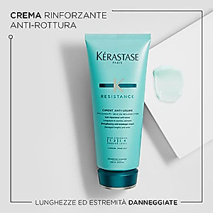 Kerastase Resistance Ciment Anti-Usure Conditioner | Repairing Anti-Breakage Conditioner | Repairs Damaged Ends | Formulated with Pro-Keratine Complex | For All Hair Types | 6.8 Fl Oz