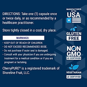 Life Extension Tart Cherry with CherryPURE®, anthocyanins, oxidative stress, muscle recovery, exercise support, muscle comfort, vegetarian, gluten-free, non-GMO, 60 capsules