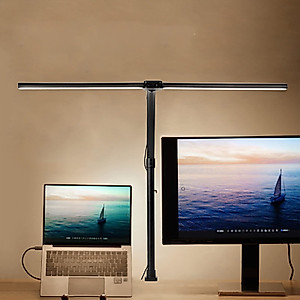 Architect Desk Lamp, Desk Light, LED Desk Lamp, Clip on Light 24W 5 Color Modes 5 Dimmable Flexible Gooseneck Clamp Light Remote Control for Office Home Workbench Drafting Study Dormitories