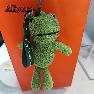 ScleraGo Plush Frog Keychain Women Men Car Key Ring Soft Toy Doll Accessory Backpack Bag Decoration Gift for Teens 9012