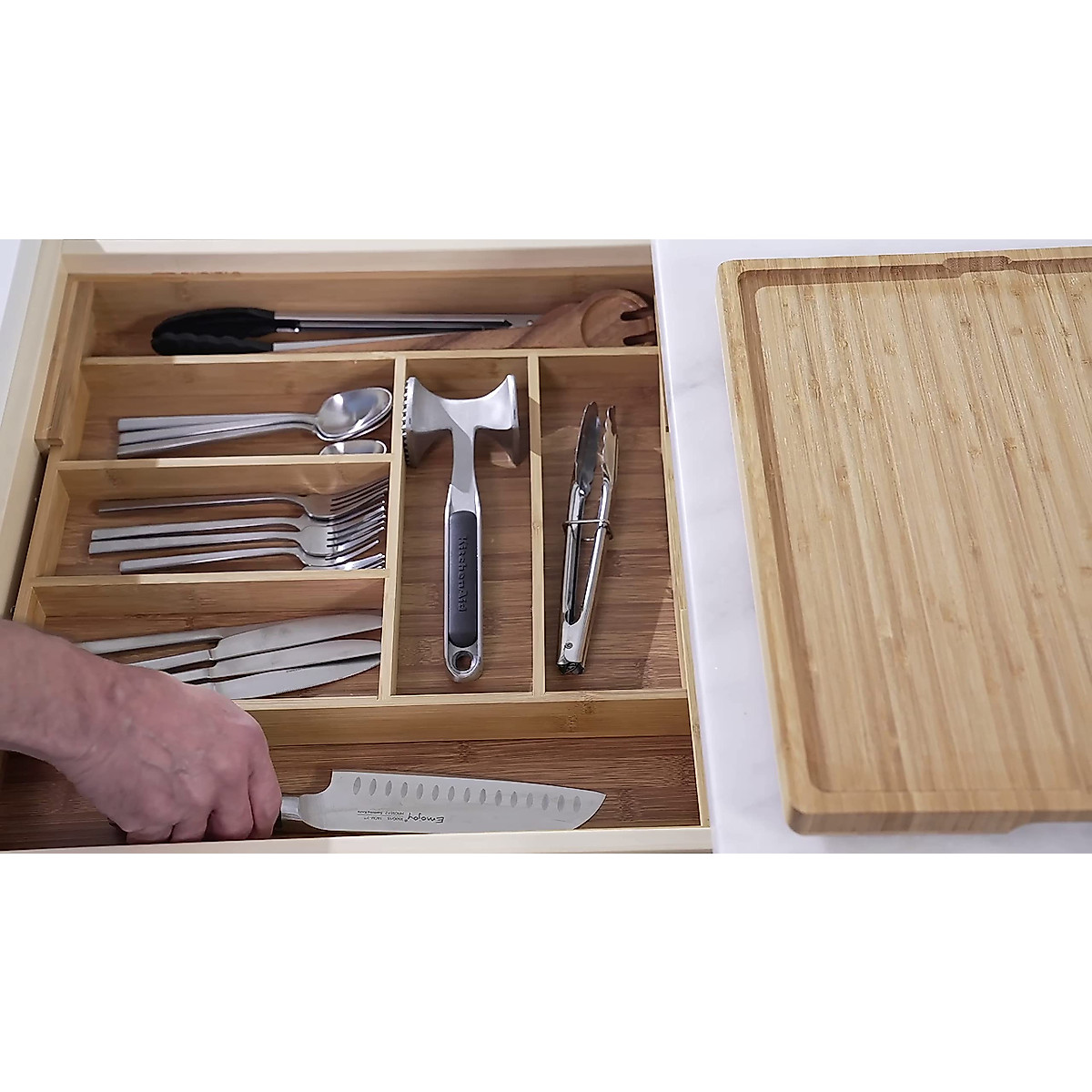 Lipper International Bamboo Expandable 23-Inch Drawer Organizer