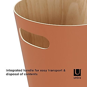 Umbra Woodrow 2 Gallon Modern Wooden Trash Can Wastebasket or Recycling Bin for Home or Office, Sierra
