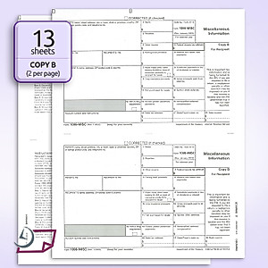 NextDayLabels 1099 MISC Forms for 2023, 4-Part Tax Forms, Vendor Kit of 25 Laser Forms and 25 Self-Seal Envelopes, Forms Designed for QuickBooks and Other Accounting Software
