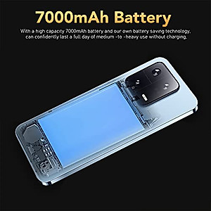 fannay 3G Mobile Phone, US Plug 100V to 240V 24MP Rear and 8MP Front Camera 6.3 Inch Ultra HD Screen Smartphone for Watching Video (Blue)