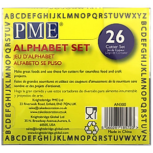 PME Alphabet Cutters, for Sugarcraft and Cake Decorating, Set of 26