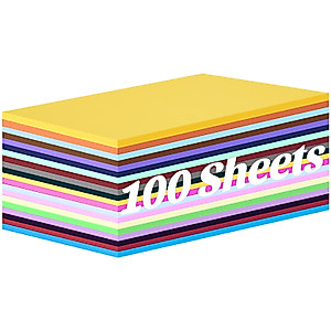 Shindel Heavyweight Construction Paper, Premium Cardstock Heavyweight Paper for Back to School Supplies, 8.3 x 11.7 Inches, 100 Sheets