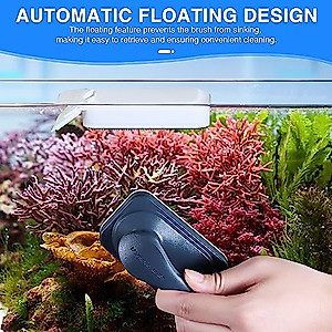 fishkeeper Aquarium Strong Magnetic Glass Cleaner Brush, Fish Tank Algae Magnet Cleaning Tool with 2 Detachable Scrapers, Mag Float Scrubber for 0.25 Inch Glass and Acrylic Tanks