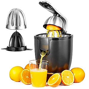 OSTBA Citrus Juicer Electric, Orange Juicer with Two Cones, Lemon Lime Grapefruit Orange Juice Squeezer, Anti-drip Spout, Stainless Steel Handle, Easy to Clean and Use