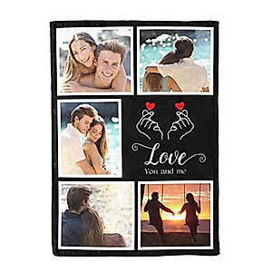 Printwoo Personalized Valentines Gifts for Him & Her, Custom Blankets with Photo, Personalized Photo Blankets, Photo Blankets Using My Own Photo, Personalized Couples Gifts for Valentines Day