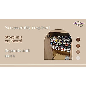 The Roll Keeper, Vinyl Roll Holder and Craft Room Organizer, Hanging Adjustable Rack, Diamond Painting Accessories,Closet, Door and Wall Mount, Holds 36 Roll (White Elastic)