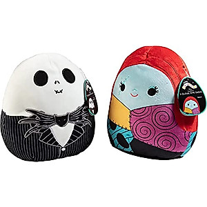 Squishmallows 12" Jack and Sally - Nightmare Before Christmas Official Kellytoy Halloween - Cute and Soft Plush Stuffed Animals -Set of 2 - Great Gift for Kids - Ages 2+