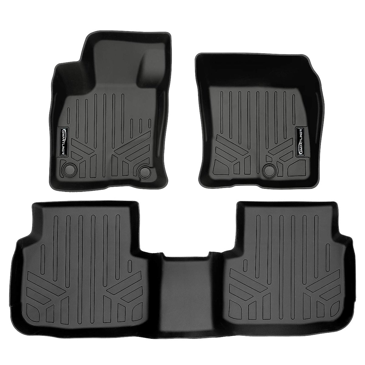 Smartliner All Weather Custom Fit Floor Mats 2 Row Liner Set Black Compatible with 2020-2023 Compatible with Ford Escape Does NOT Fit Hybrids
