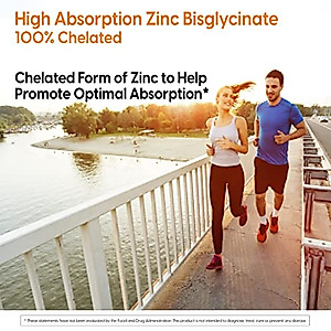 Doctor's Best High Absorption Zinc Bisglycinate 50mg High Potency Supporting Enhancing Immune System Antioxidant VC, 90 Count