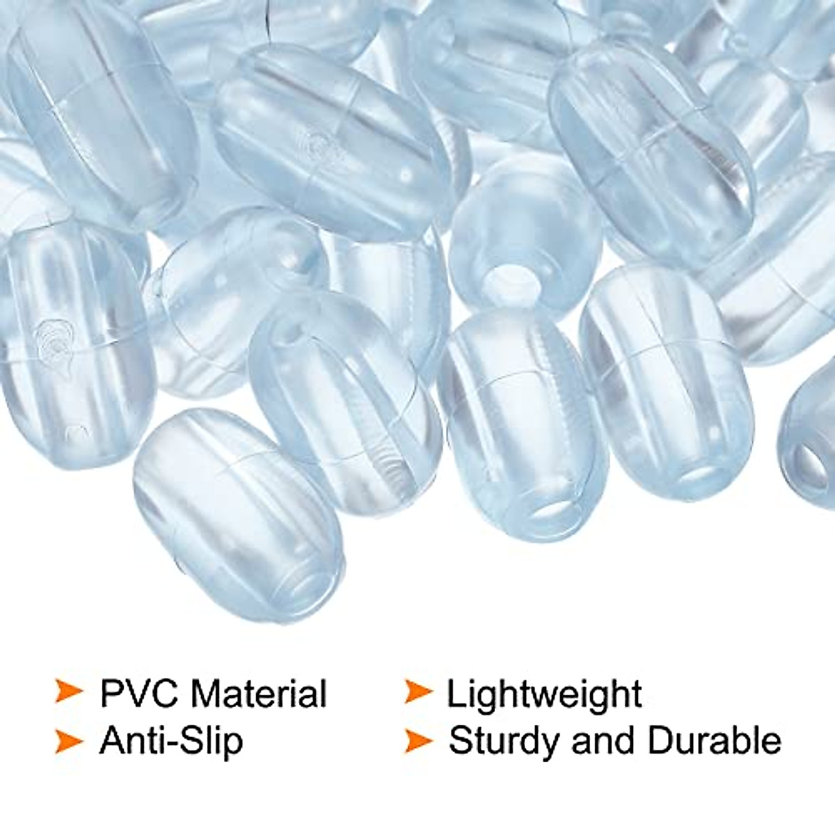 MECCANIXITY Kitchen Sink Rack Feet 5mm ID x 13mm OD PVC Sink Replacement Feet for Protective Sink Grid, Clear Pack of 20