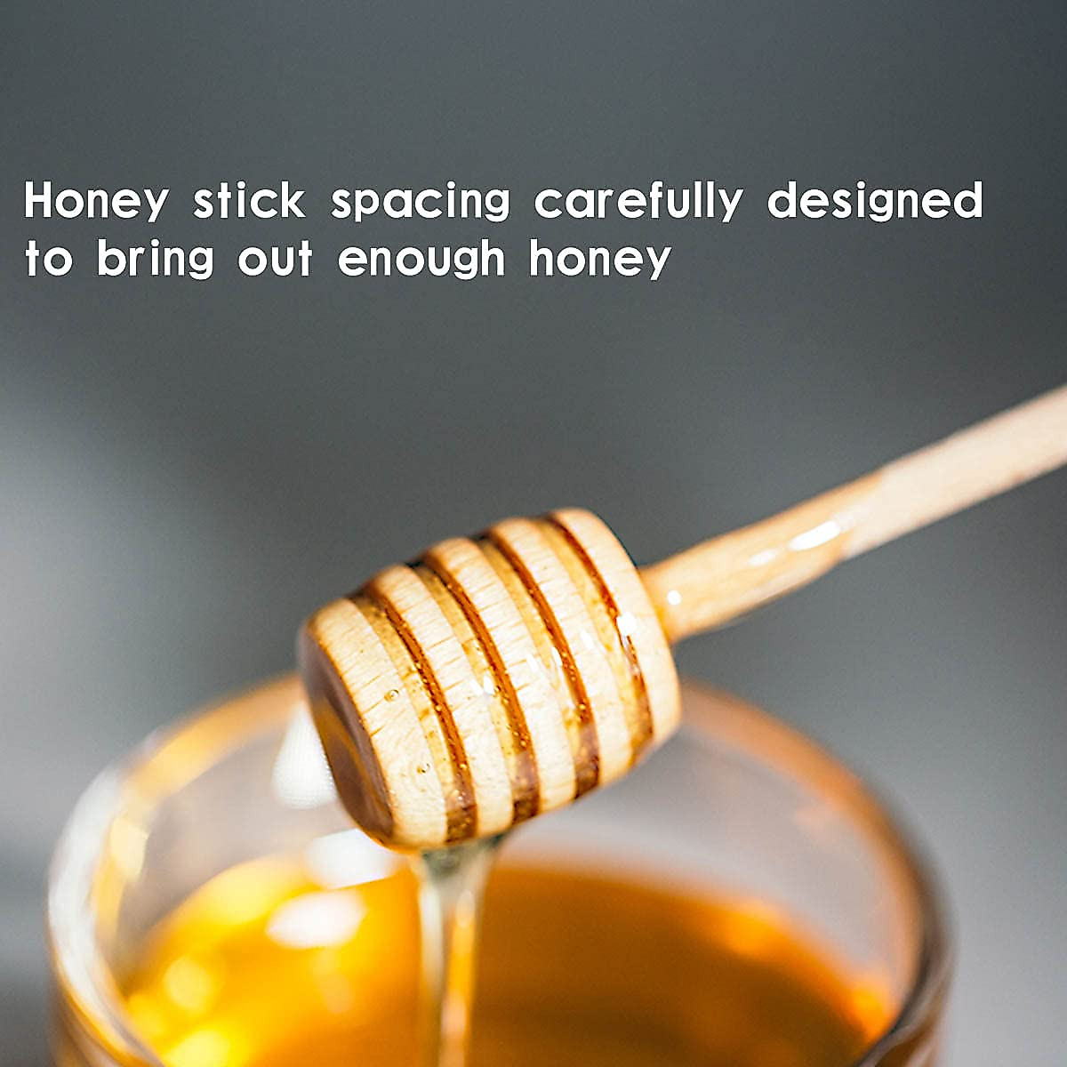 Rwaken Glass Honey Jar with Wooden Dipper and Glass Lid,Honey Pot Dispenser for Store Honey and Syru,10 Ounces