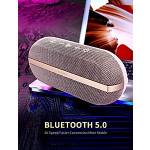 INSMY Portable Bluetooth Speakers, IPX7 Waterproof Floating 20W Wireless Speaker Loud Sound Rich Bass, Stereo Pairing Max 40W, 24 Hours Built-in Mic for Outdoors Camping Pool (Purple)