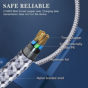 USB C to Lightning Cable,iPhone Charger Fast Charging Cord [Apple MFi Certified] 3Pack 10FT Fast iPhone Charger Cable,Nylon Braided USBC to Lightning Cable for iPhone 14 Pro/13/12 MiNi/11/XR,AirPods