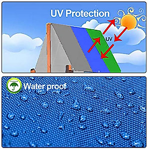 RM Swing Set Replacement Tarp, 52" x 89" Waterproof Kids Playground Roof Canopy Cover, Outdoor Swingset Slide Sun Shade Proof Tarp Replacement Cover