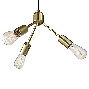 Globe Electric Novogratz x Globe Wyatt 3-Light Chandelier, Gold, Matte Black Cloth Cord 60753