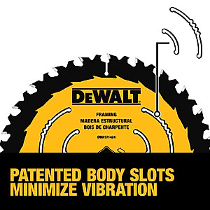 DEWALT Circular Saw Blade, 7 1/4 Inch, 24 Tooth, Wood Cutting (DWA171424B10), 10 Count (Pack of 1)