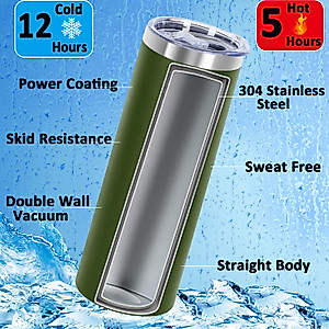 Wzaytia 8 Pack 20 Oz Skinny Tumblers Straight, Stainless Steel Skinny Tumbler Bulk, Individually Gift Boxed, Insulated Slim Thin Travel Tumbler Cup, Mixed Color