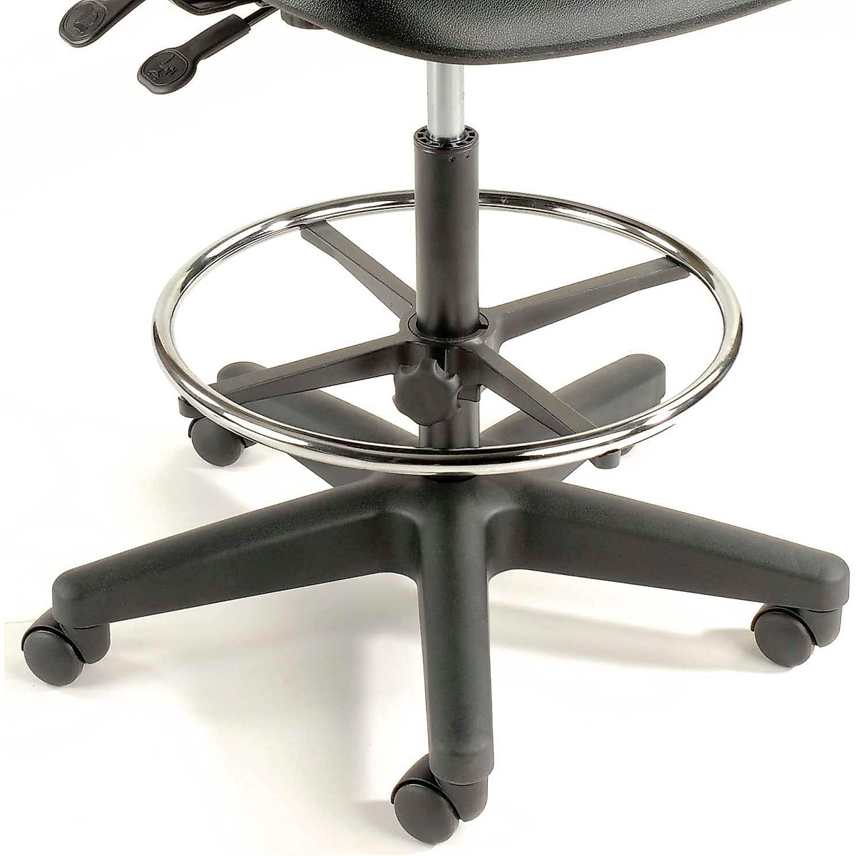 GLOBAL INDUSTRIAL 5-Way Adjustable Ergonomic Stool with Loop Armrests Black
