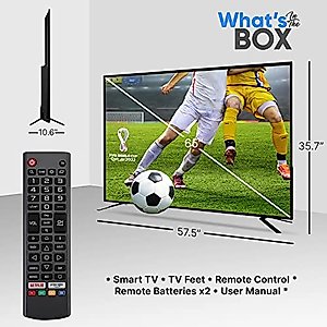 65" 2160p UHD Smart TV - Flat Screen Monitor HD DLED Digital/Analog Television w/Built-in WebOS 5.0 Operating System, HDMI, USB, AV, Full Range Stereo Speaker, Wall Mount, Includes Remote Control