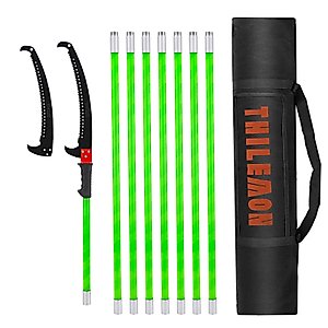 THILEMON Pole Saws for Tree Trimming Manual 26 foot Tree Pole Pruners for Tree Trimming Saw, Tree saw Tree Pole saw manual knives with Storage Pocket.