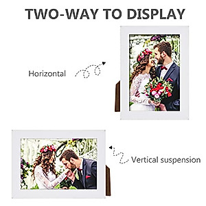 PECULA 2 Pack 4x6 Picture Frame, White Picture Frame for Wall and Tabletop Display, Photo Picture Frame with Clear Display