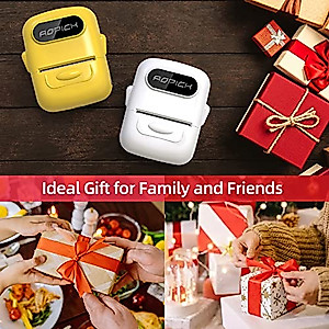 AOPICK Label-Maker Barcode-Label-Printer, P50 Portable Thermal Label Maker Machine with Tape for Address, Clothing, Jewelry, Retail, Barcode, Small Business Home Office Compatible iOS Android-White