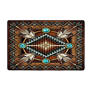 Soft Area Rug for Living Room,Native American Style,Large Floor Carpets Doormat Non Slip Washable Indoor Area Rugs for Bedroom Kids Room 3 x 5Ft