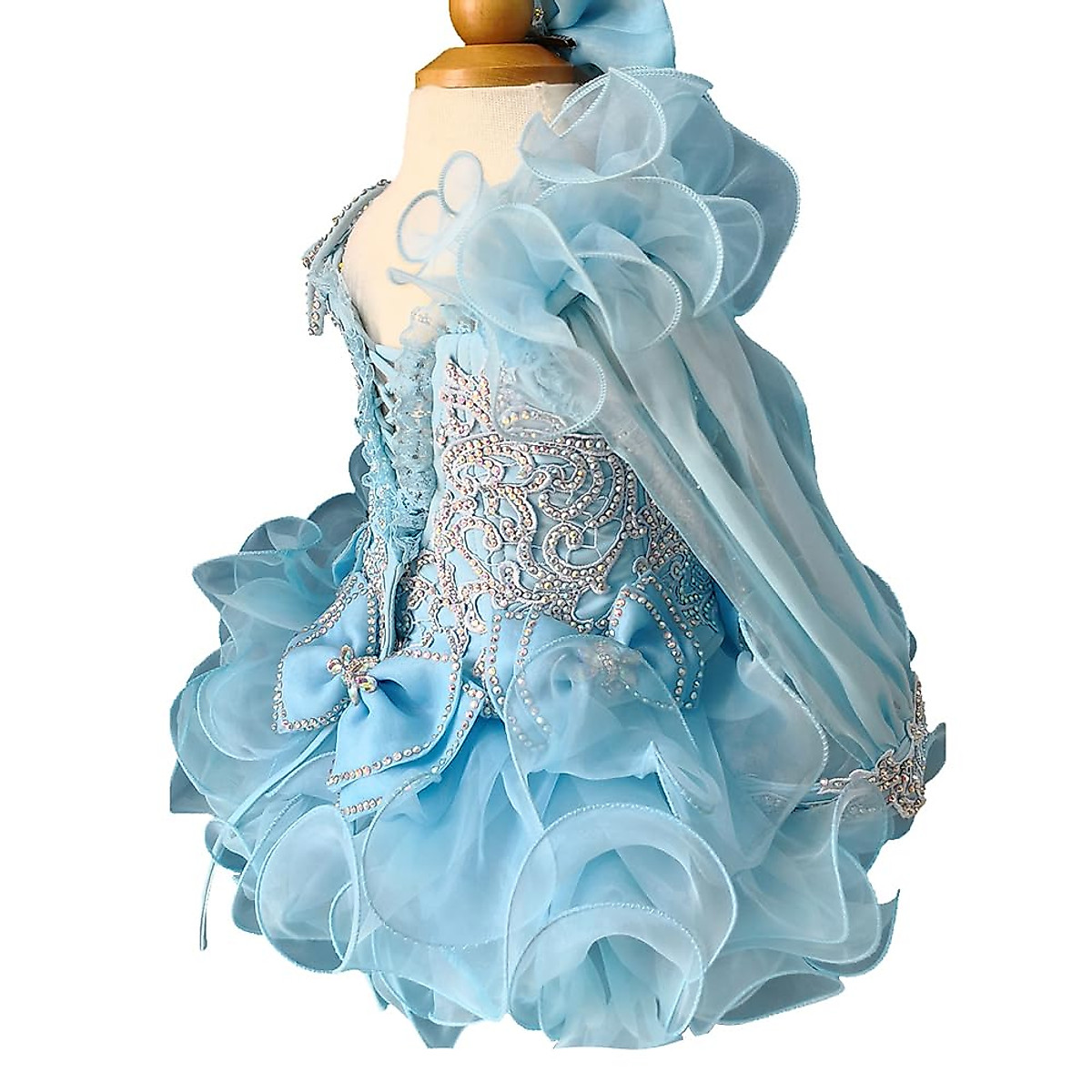 Jennifer G011 Infant Toddler Baby Newborn Little Girl's Pageant Party Birthday Dress Blue (as1, Age, 12_Months, 18_Months)