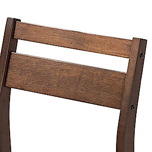 Baxton Studio Lovy Modern and Contemporary Gray Fabric Upholstered Dark Walnut-Finished 5-Piece Wood Dining Set