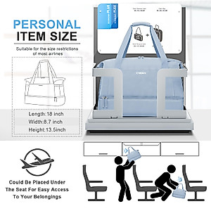 ETRONIK Gym Bag for Women, Personal Item Travel Bag with Shoes Compartment, Weekender Overnight Duffel Bag with Wet Pocket & USB Charging Port, Carry On Bag for Women, Travel, Gym, Weekend (Blue)