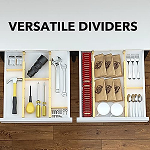 SpaceAid Bamboo Drawer Dividers Inserts, 3 Sizes, 9 Pack