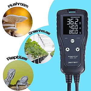DIGITEN Humidity Controller DHC101 Digital Humidistat Pre Wired Outlet Reptile Humidity Controller for Grow Tent Mushroom Greenhouse Homebrew Fermentation Humidifier Dehumidifier