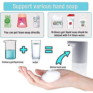 GZRKF Automatic Foaming Soap Dispenser Bathroom Hand Soap Dispenser Automatic Dish Soap Dispenser for Kitchen Sink Bathroom Commercial Hotel White