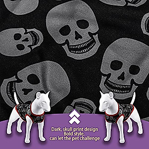 Hozz 2 Pack Dog Cute T Shirts for Small Dogs Durable Polyester Summer Clothes no Shrink Fashion Skull S