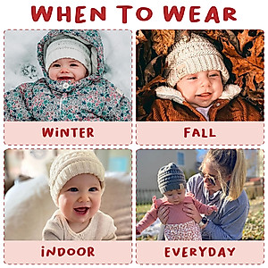 Funky Junque Exclusives Infant Winter Beanie, Newborn Winter Hat 100% Acrylic Material, Ribbed Knit Design, Moisture-Wicking Properties, Baby Beanies 6-12 Months Toddler Winter Hat (Black)