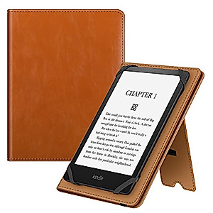 Fintie Universal Case for 6-7 Inch Tablet eReader - Premium PU Leather Sleeve Stand Cover with Card Slot & Hand Strap for 6", 6.8", 7" Kindle/Kobo/Nook/Tolino/Pocket Book E-Book Tablet, Brown