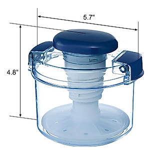 Instant Pickle Maker Vegetable Press Tsukemono Container Round Made in Japan BPA Free (Blue 0.8L)
