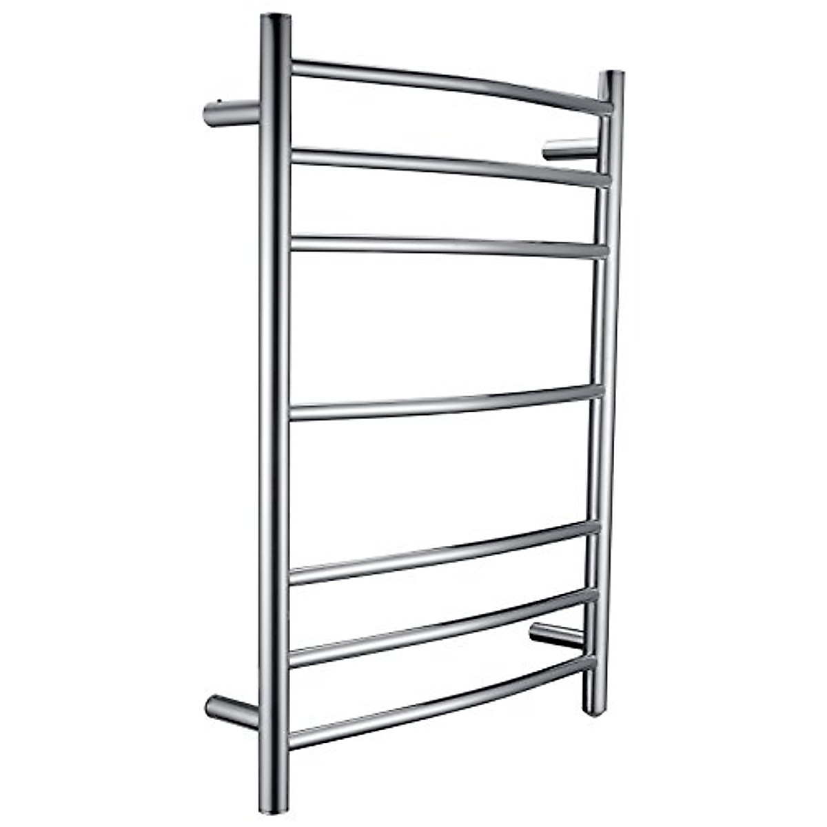 ANZZI Gown 7-Bar Wall Mounted Towel Warmer in Polished Chrome | Energy Efficient 70W Electric Plug in Heated Towel Rack for Bathroom | Stainless Steel Towel Heater Rail Quick Towel Dryer | TW-AZ027CH